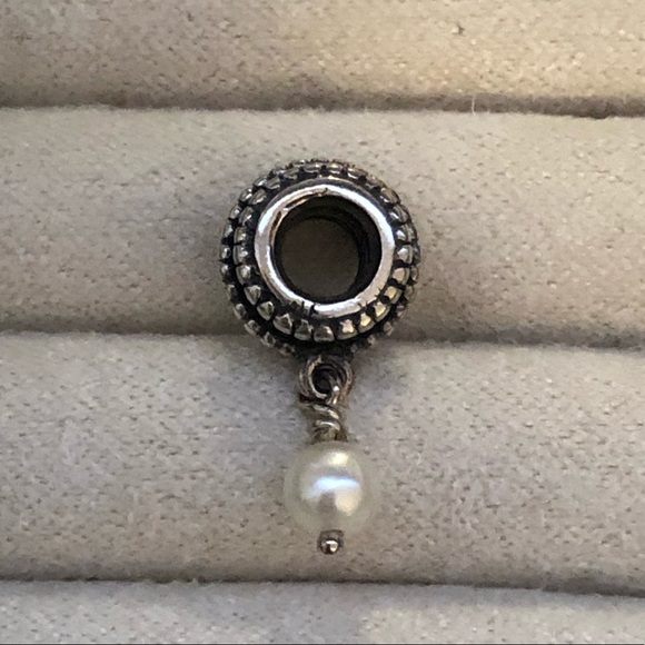 Pandora | Jewelry | Pandora Beveled Pearl Drop Dangle Charm | Poshmark